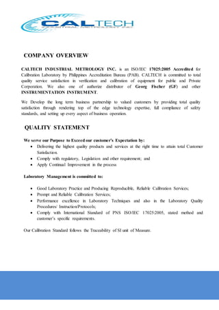 CALTECH - Company Profile (1) | DOCX