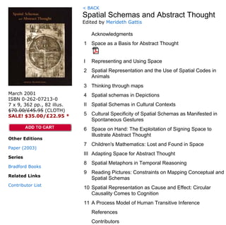 Spatial Schemas And Abstract Thought Bradford Books Merideth Gattis | PDF