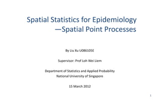 Spatial Point Processes and Their Applications in Epidemiology | PDF