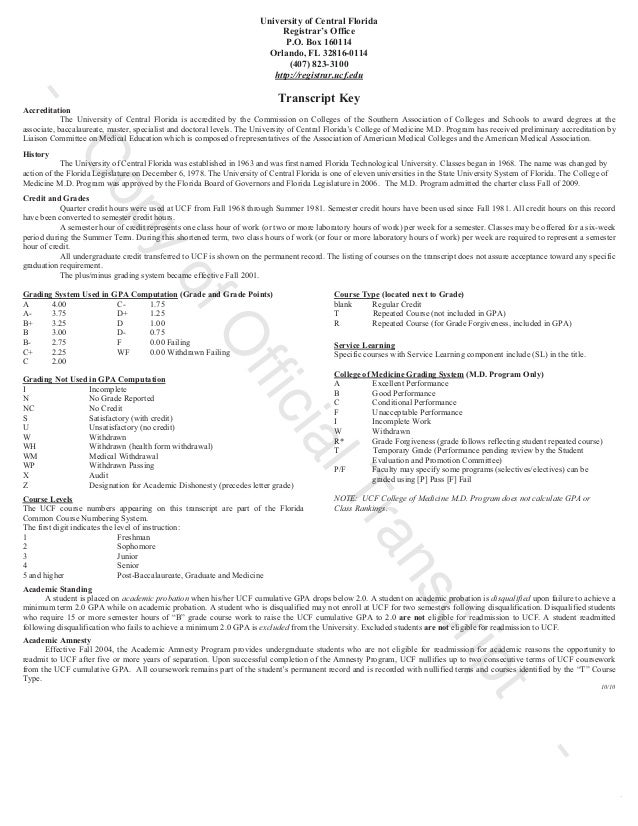 Florida State University Transcripts