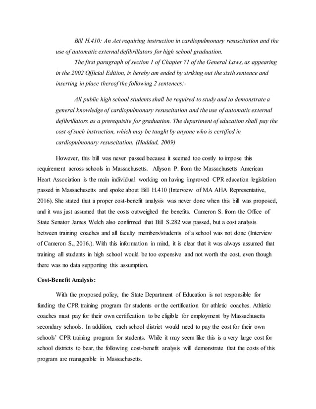 CPR Policy Proposal | DOCX | First Aid | Injuries