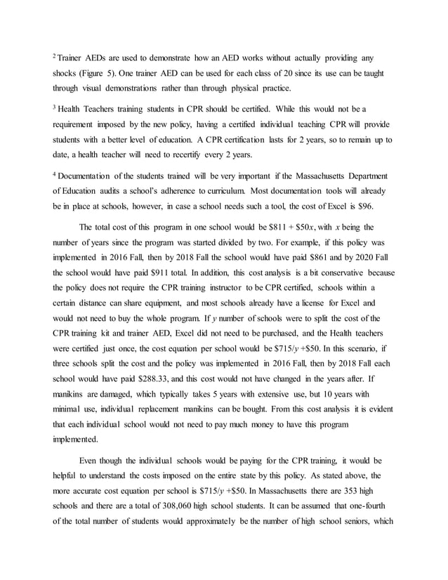 CPR Policy Proposal | DOCX | First Aid | Injuries