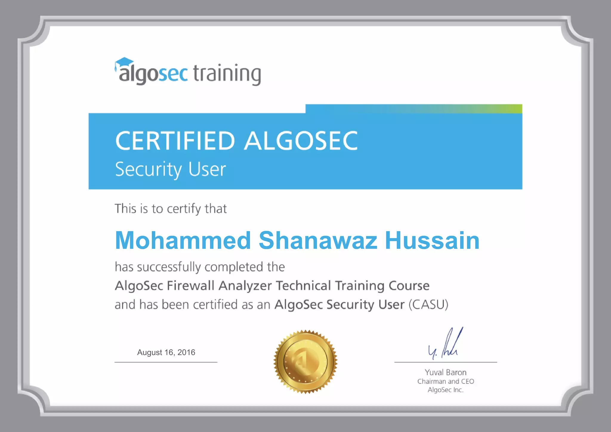 AFA Certificate - Mohammed Shanawaz Hussain | PDF