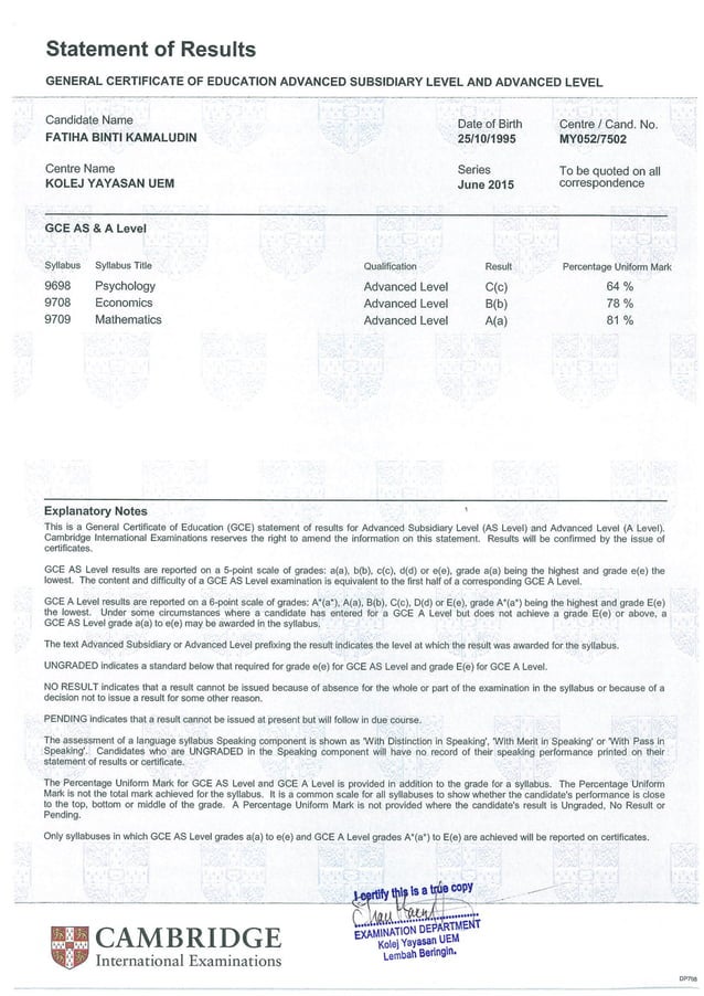 Statement of Results | PDF
