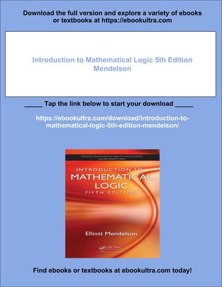 Introduction to Mathematical Logic 5th Edition Mendelson | PDF