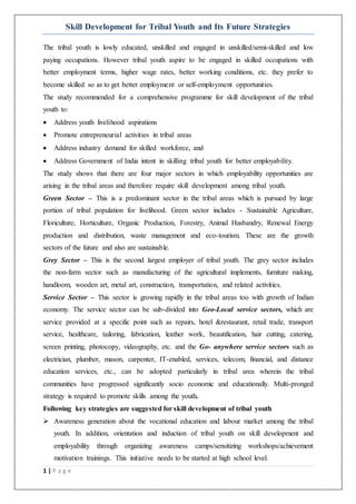 Skill Development for Tribal Youth and Its Future Strategies | PDF