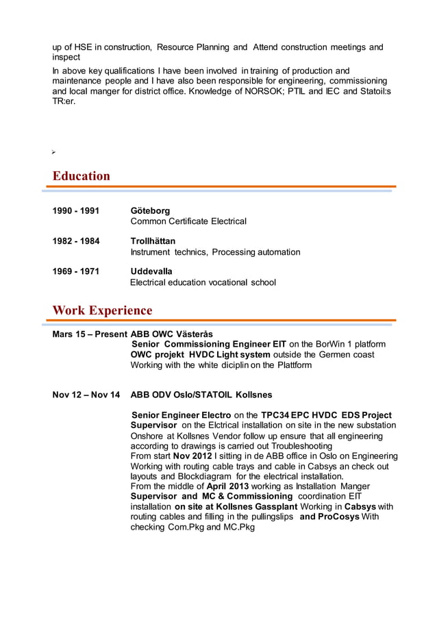 Curriculum Vitae â€“ Gary Hubbard | PDF