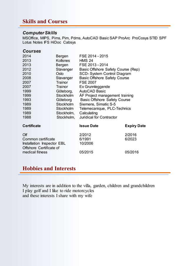 Curriculum Vitae â€“ Gary Hubbard | PDF