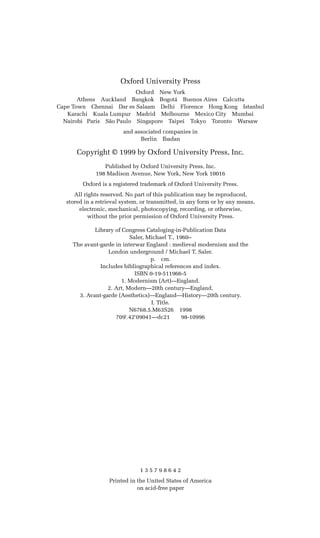 The Avantgarde In Interwar England Medieval Modernism And The London ...