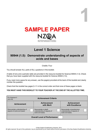 90944 sample paper-2010 acids and bases | PDF