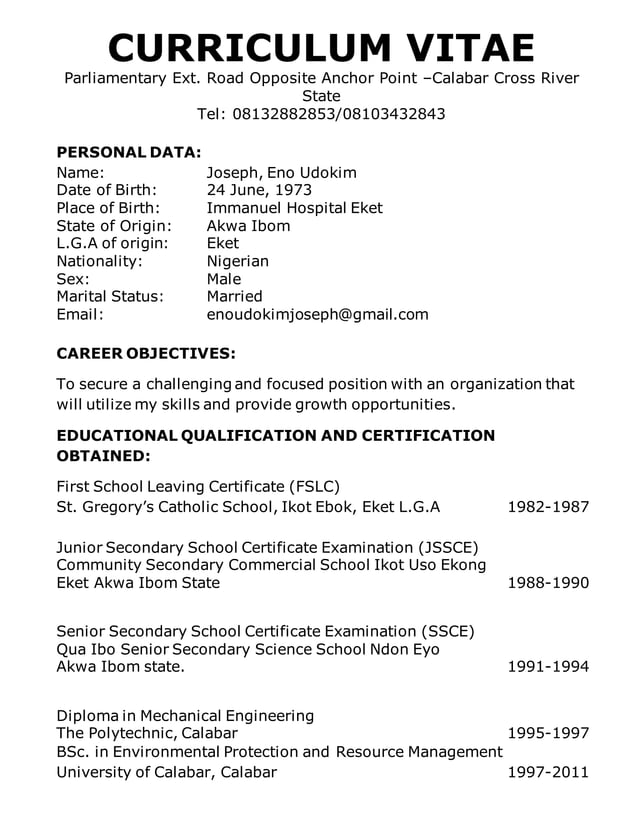 JOSEPH ENO UDOKIM CURRICULUM VITAE-1 | DOCX