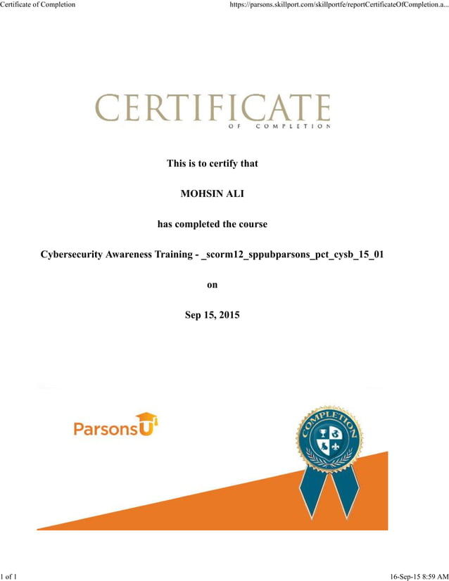 Certificate of Completion | PDF