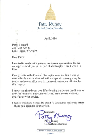 Senator Patty Murray Letter | PDF