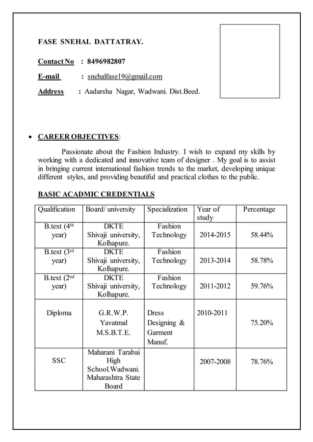 SNEHAL FASE RESUME | PDF