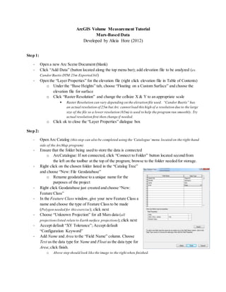 ArcGIS Volume Measurement Tutorial | PDF