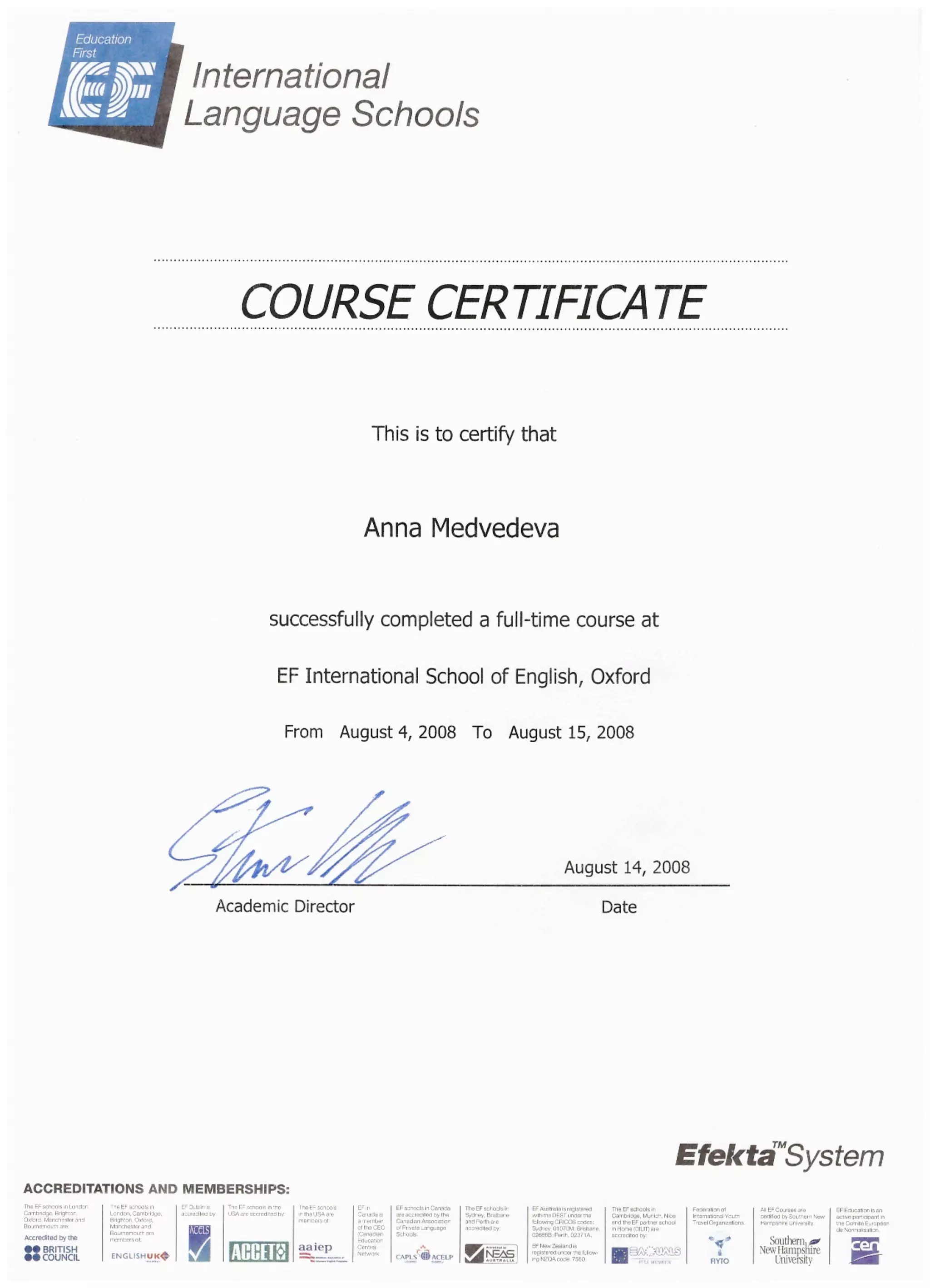 EF Certificate | PDF