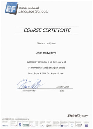EF Certificate | PDF