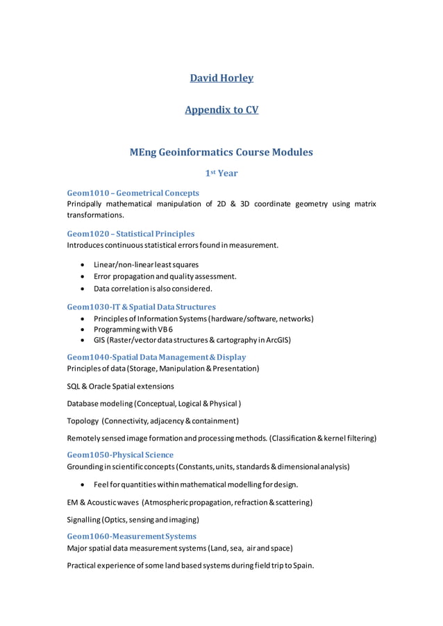 Degree Module Breakdown | DOCX