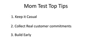 the mom test - rob Fitzptrick | PPTX