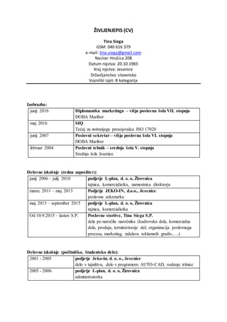 Življenjepis | DOCX