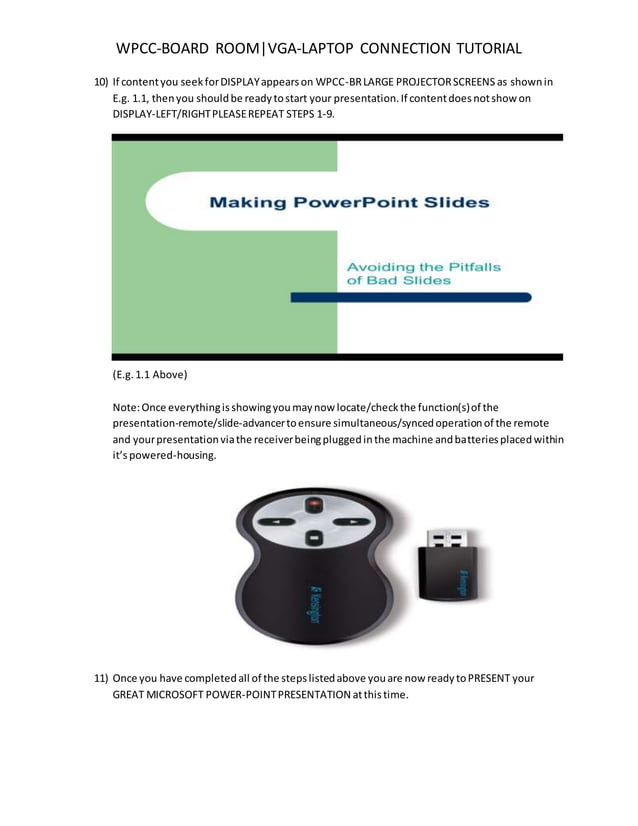 WPCC-BOARD ROOM VGA INSTRUCTIONS | PDF