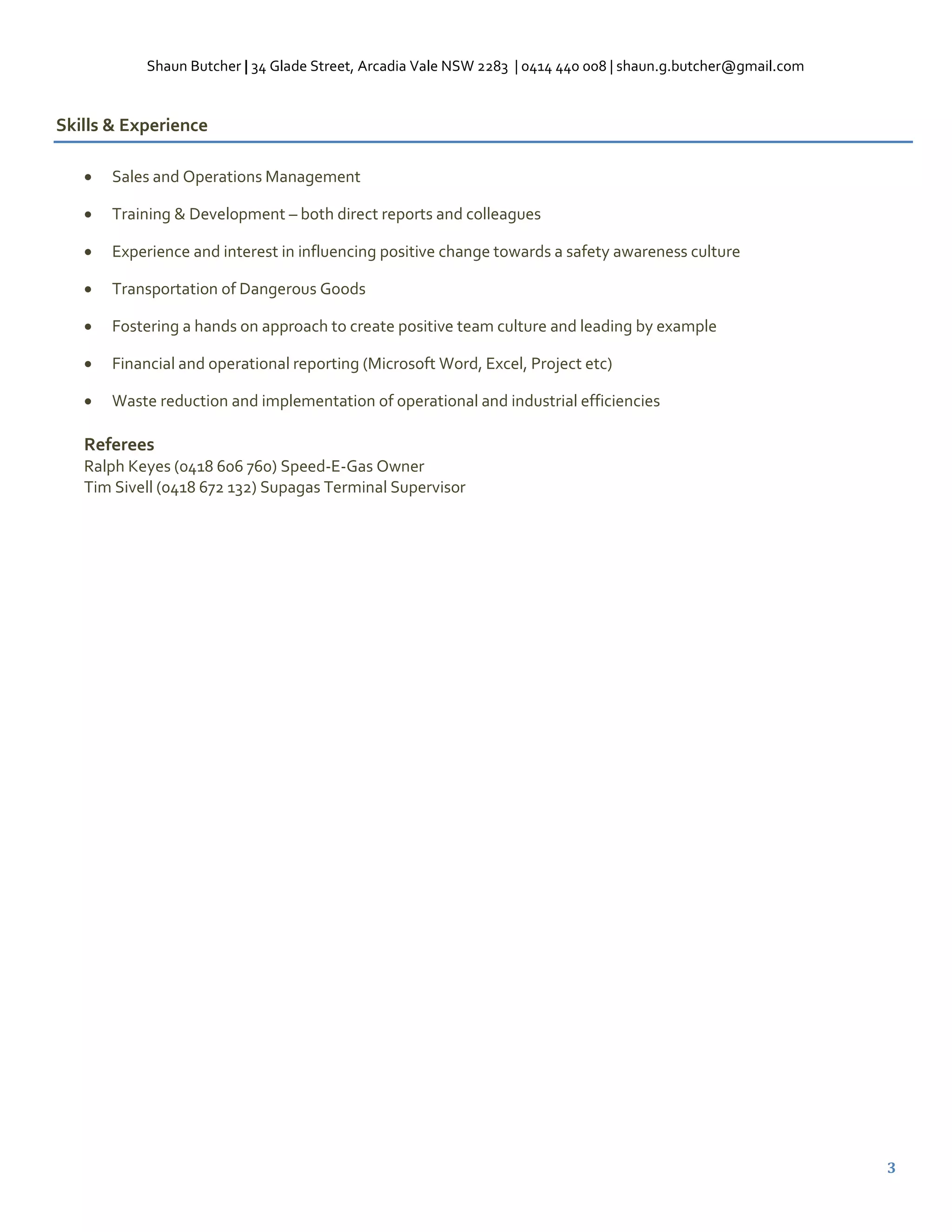 Shaun Butcher RESUME | PDF
