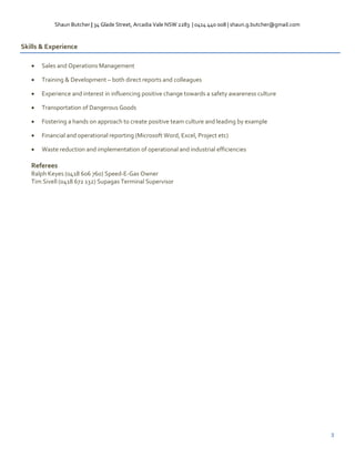 Shaun Butcher RESUME | PDF