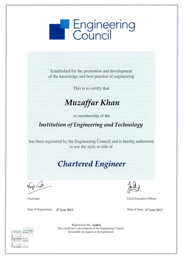 CEng certificate