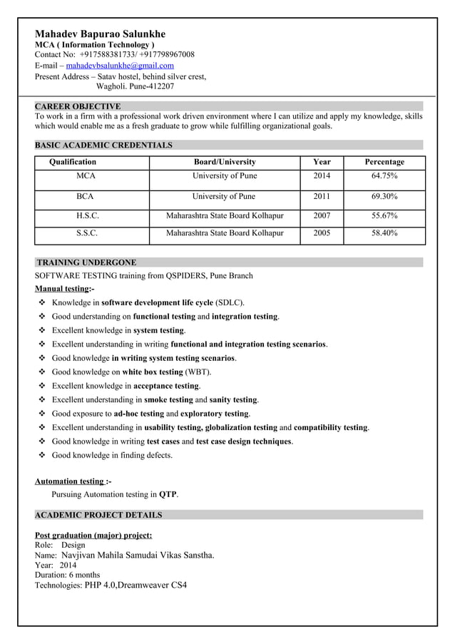 NEW CV MAHADEV | DOC | Computing | Technology & Computing