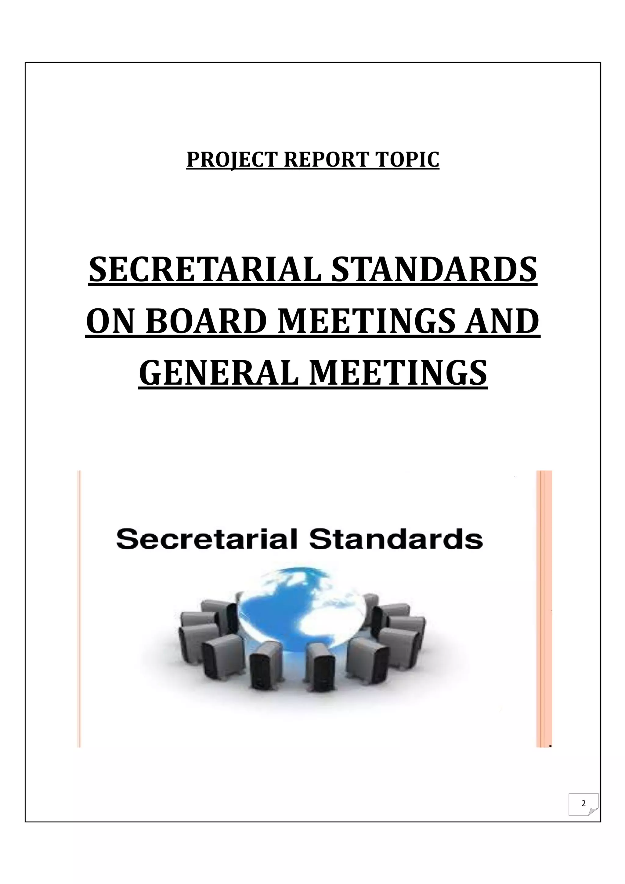 Project on Secretarial Standards | PDF