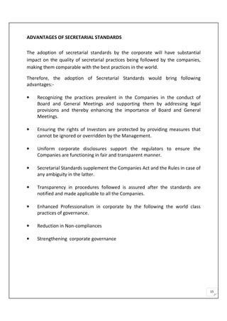 Project on Secretarial Standards | PDF