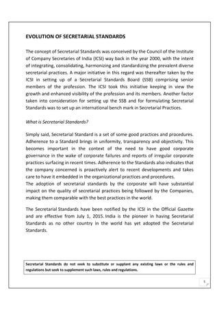 Project on Secretarial Standards | PDF