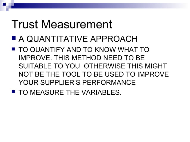 Trust Measurement | PPT