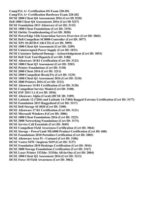 Certification List | DOC