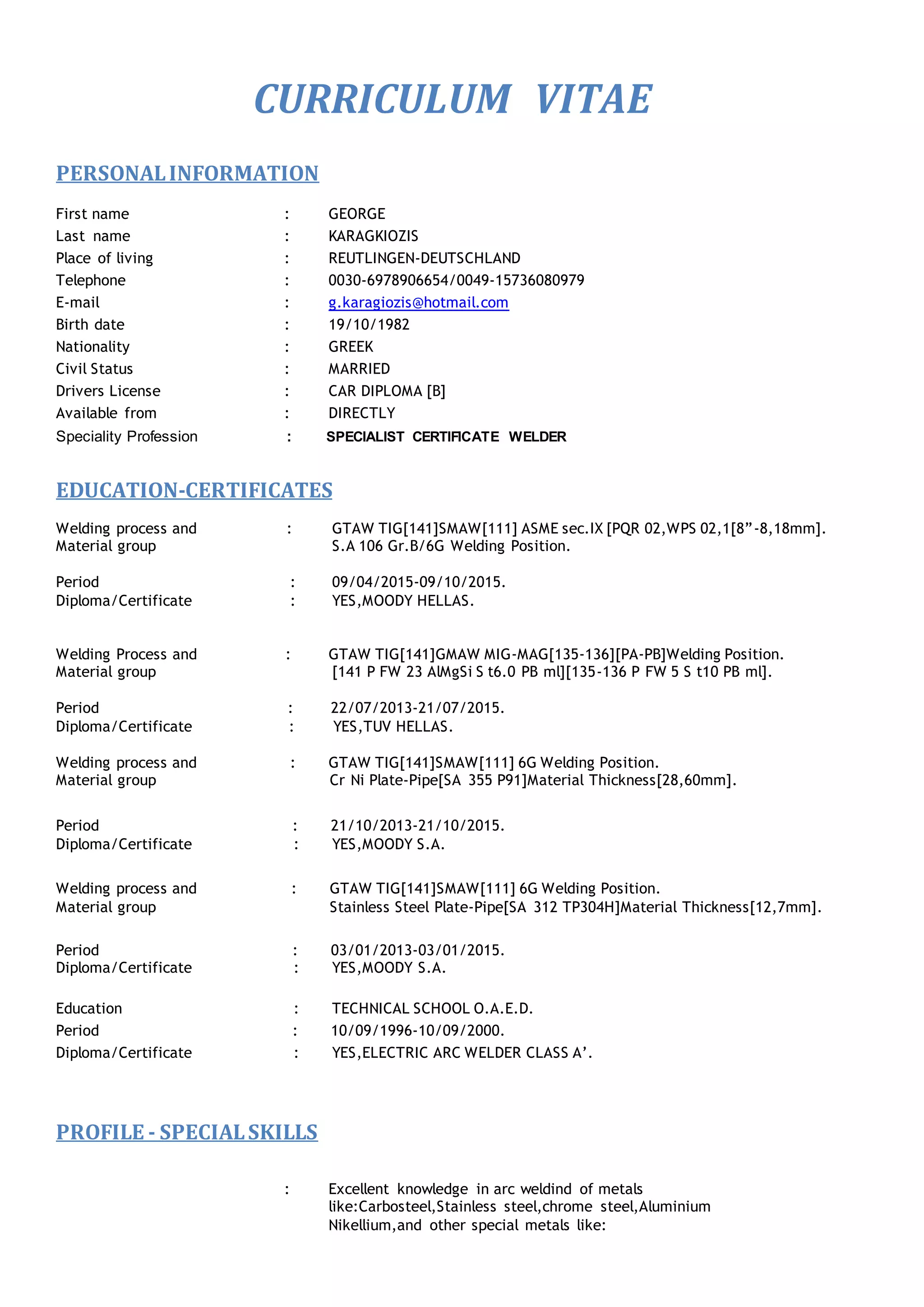 CURRICULUM VITAE KARAGKIOZIS GEORGE | DOCX