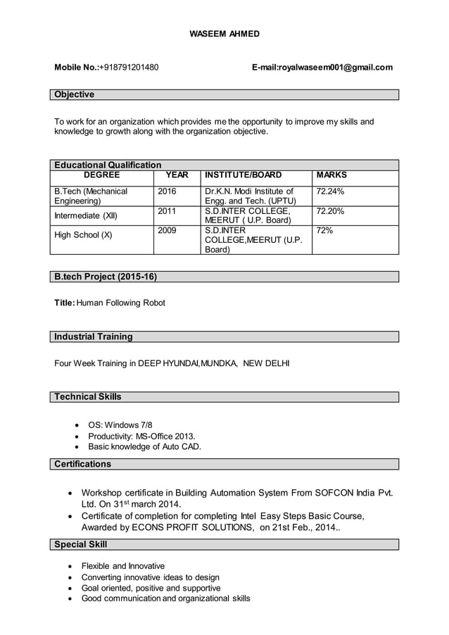 waseem resume(1) | PDF