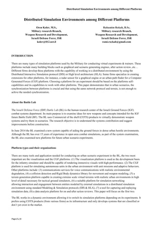 Distributed Simulation Environments among Different Platforms | PDF | Simulation Video Games ...