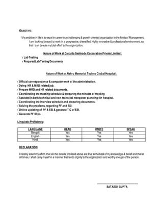 RESUME satabdi | PDF