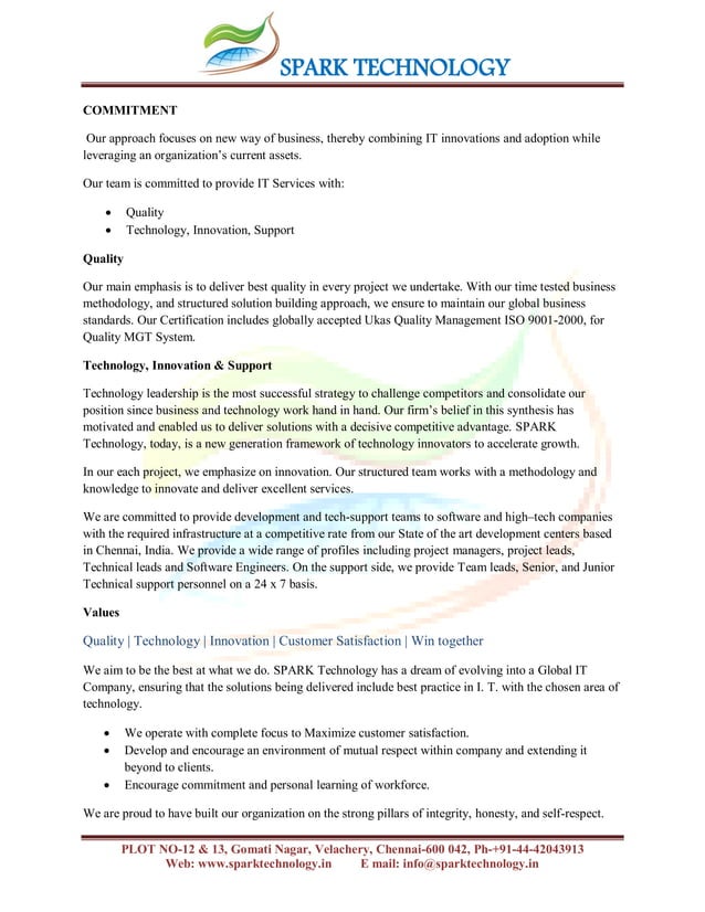 Spark Technology Profile | PDF