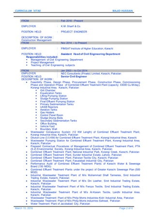 CV-Engr Majid Hussain 07032016-CM | DOCX | Civil Engineering Industry ...