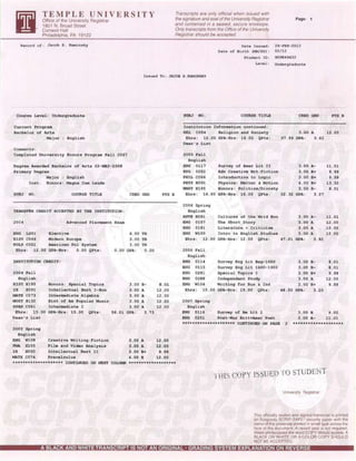 Temple Transcript | DOCX