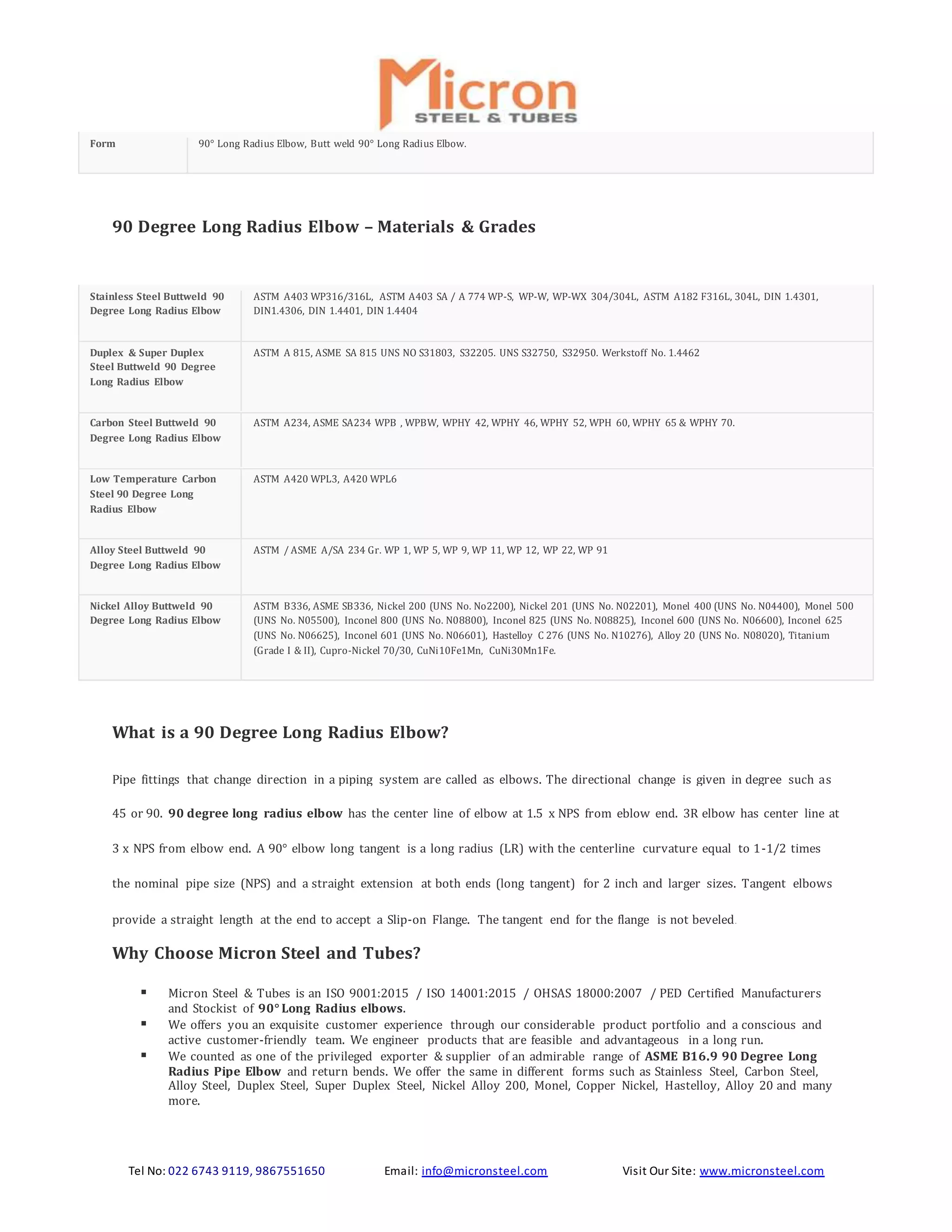 90 degree long radius elbow | DOCX