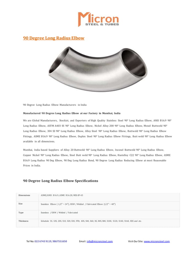 90 degree long radius elbow | DOCX