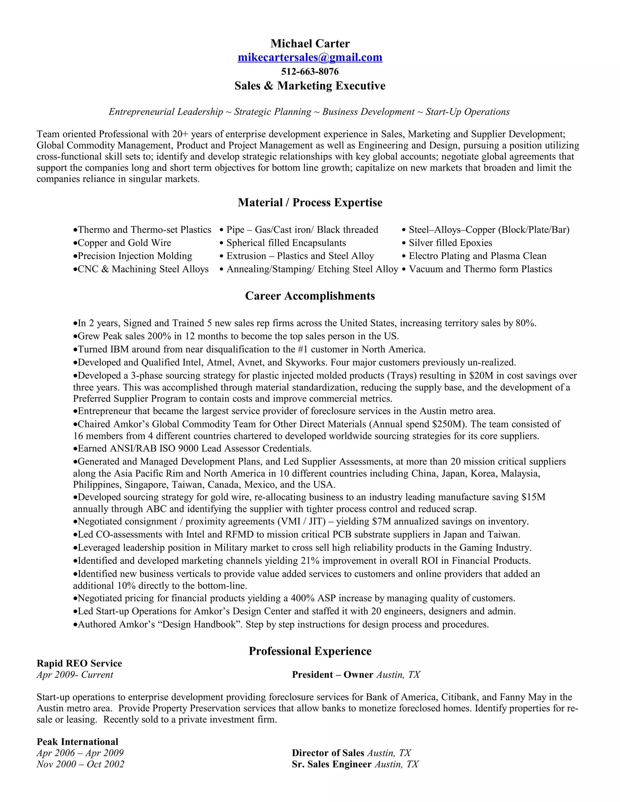 Mike Carter Resume | DOC