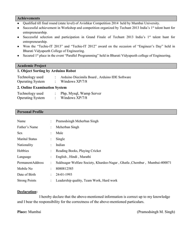 Pramod_Resume (2) | DOCX | Programming Languages | Computing