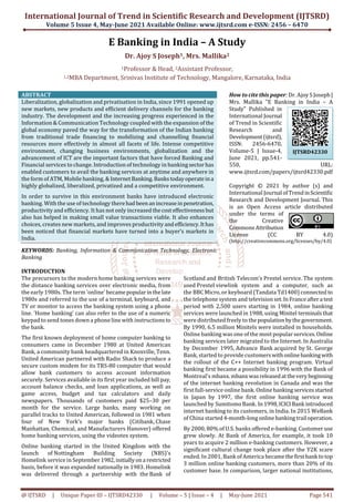E Banking in India – A Study | PDF