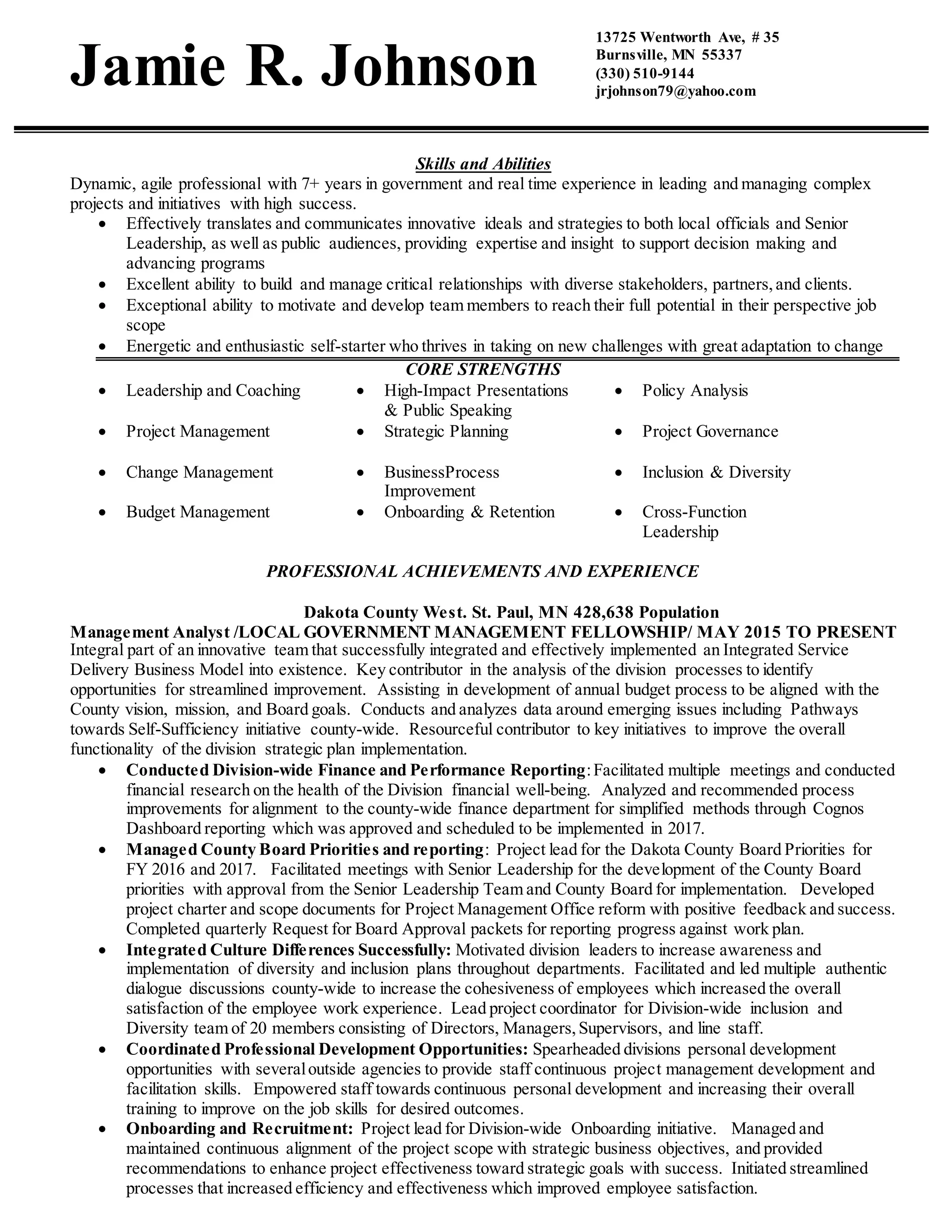 Jamie R Johnson Resume 2017 | PDF