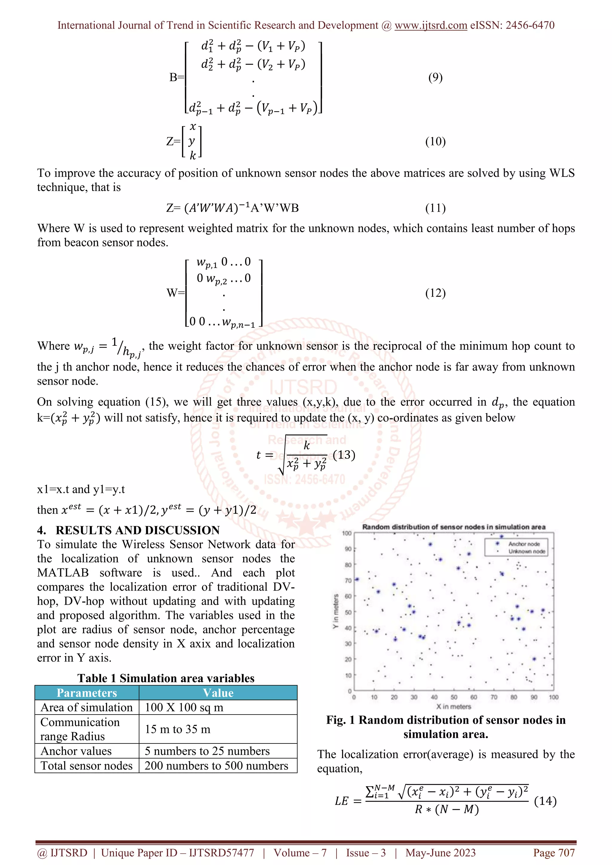 Enhanced DV Hop Localization Algorithm for Wireless Sensor Networks | PDF