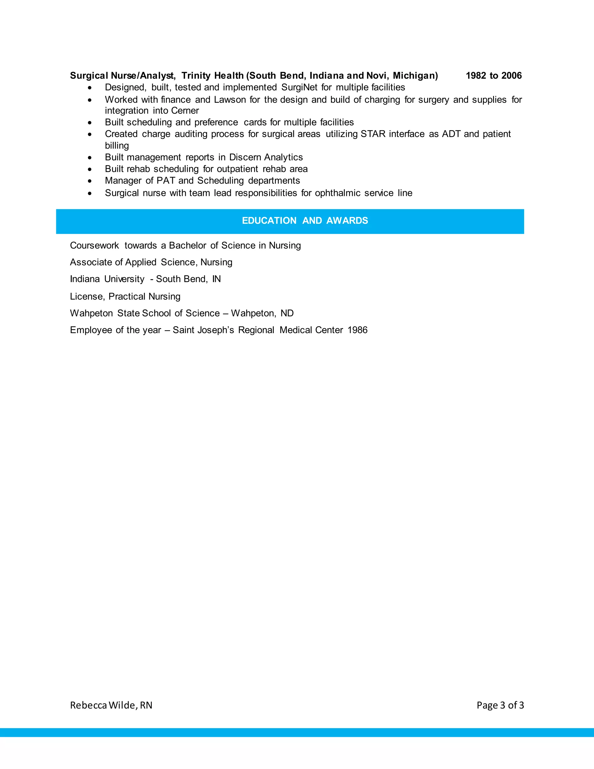 Wilde Rebecca Resume 01262015 | DOCX