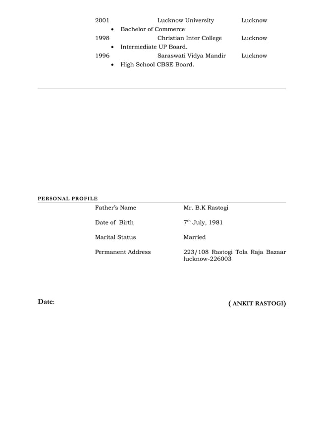 Ankit new cv | DOC | Business Banking & Finance | Business